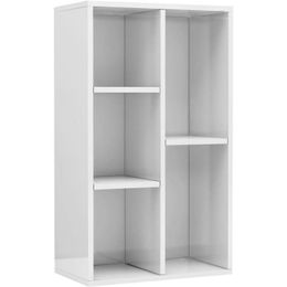 vidaXL - Bücherregal/Sideboard Hochglanz-Weiß 50x25x80 cm Holzwerkstoff