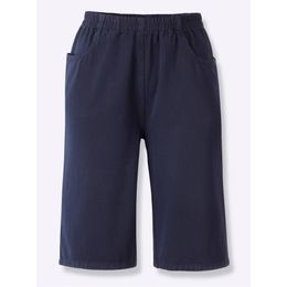 Bermudas Classic Basics, Damen, Gr. 42, Normalgrößen, blau (marine), 100% Baumwolle, unifarben, knielang, Hosen