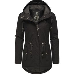 Winterjacke Ragwear "Monadis Black Label", Damen, Gr. L (40), gelb (shadow), Außenmaterial: 65% Polyester, 35% Baumwolle, Innenfutter: 100% Polyester, Wattierung: 100% Polyester, modisch, figurbetont Po-bedeckend, hoch geschlossener Ausschnitt, Langarm Ärmel ohne Ärmelschlitz Rippstrickbündchen, Jacken, stylischer Winterparka für die kalte Jahreszeit