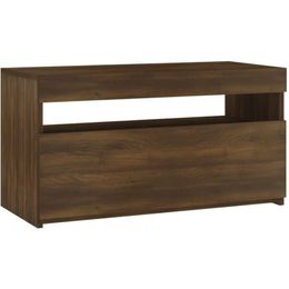 TV-Schrank mit LED-Leuchten Braun Eichen-Optik 75x35x40 cm vidaXL