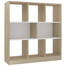 Bücherregal Weiß und Sonoma-Eiche 97,5x29,5x100cm Holzwerkstoff vidaXL