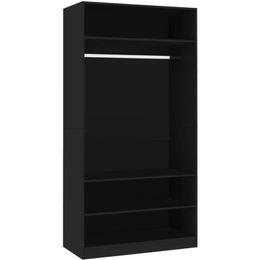 vidaXL - Kleiderschrank Schwarz 100x50x200 cm Holzwerkstoff