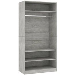 Kleiderschrank Betongrau 100x50x200 cm Holzwerkstoff vidaXL