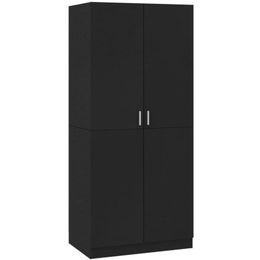 vidaXL - Kleiderschrank Schwarz 80x52x180 cm Holzwerkstoff