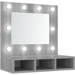 vidaXL - Spiegelschrank mit led Grau Sonoma 60x31,5x62 cm