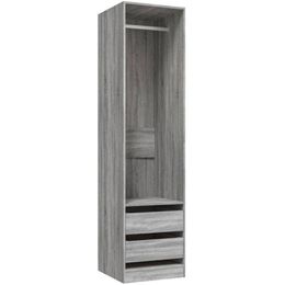 Kleiderschrank mit Schubladen Grau Sonoma 50x50x200 cm vidaXL