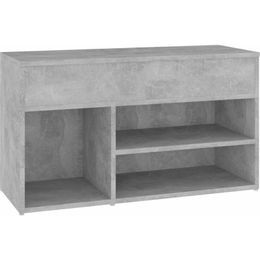 vidaXL - Schuhbank Betongrau 80x30x45 cm Holzwerkstoff