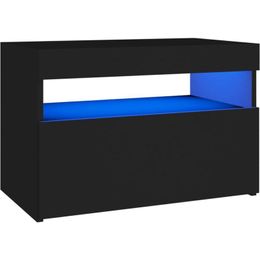 vidaXL - TV-Schrank mit LED-Leuchten Schwarz 60x35x40 cm