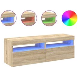 TV-Schränke LED-Leuchten 2 Stk. Sonoma-Eiche 60x35x40 cm vidaXL