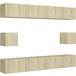 vidaXL - 6-tlg. TV-Schrank-Set Sonoma-Eiche Holzwerkstoff