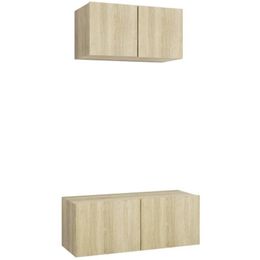 vidaXL - 2-tlg. TV-Schrank-Set Sonoma-Eiche Holzwerkstoff