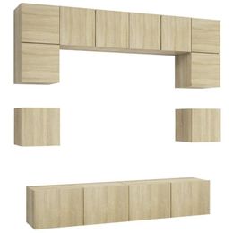 8-tlg. TV-Schrank-Set Sonoma-Eiche Holzwerkstoff vidaXL