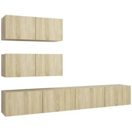 vidaXL - 4-tlg. TV-Schrank-Set Sonoma-Eiche Holzwerkstoff