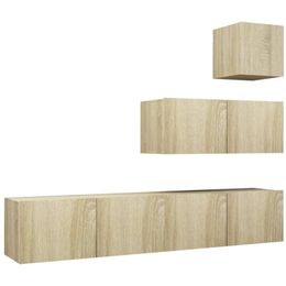 vidaXL - 4-tlg. TV-Schrank-Set Sonoma-Eiche Holzwerkstoff