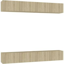 TV-Schränke 4 Stk. Sonoma-Eiche 100x30x30 cm Holzwerkstoff vidaXL