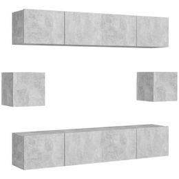 vidaXL - 6-tlg. TV-Schrank-Set Betongrau Holzwerkstoff