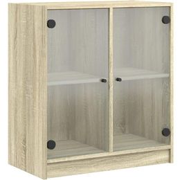 vidaXL - Beistellschrank mit Glastüren Sonoma-Eiche 68x37x75,5 cm