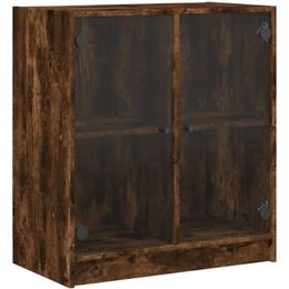 vidaXL - Beistellschrank mit Glastüren Räuchereiche 68x37x75,5 cm