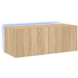 TV-Wandschrank mit LED-Leuchten Sonoma-Eiche 80x35x31 cm vidaXL