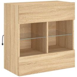 TV-Wandschrank mit LED-Leuchten Sonoma-Eiche 58,5x30x60,5 cm vidaXL