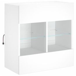 TV-Wandschrank mit LED-Leuchten Weiß 58,5x30x60,5 cm vidaXL