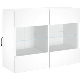 vidaXL - TV-Wandschrank mit LED-Leuchten Weiß 78,5x30x60,5 cm