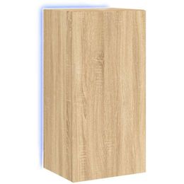 TV-Wandschrank mit LED-Leuchten Sonoma-Eiche 40,5x35x80 cm vidaXL