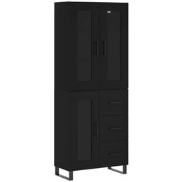 vidaXL - Highboard Schwarz 69,5x34x180 cm Holzwerkstoff