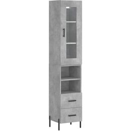 Highboard Betongrau 34,5x34x180 cm Holzwerkstoff vidaXL