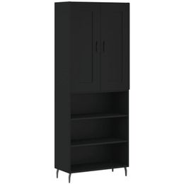 vidaXL - Highboard Schwarz 69,5x34x180 cm Holzwerkstoff