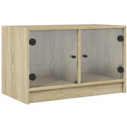 vidaXL - TV-Schrank mit Glastüren Sonoma-Eiche 68x37x42 cm