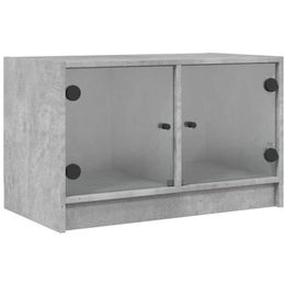 vidaXL - TV-Schrank mit Glastüren Betongrau 68x37x42 cm