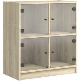 Beistellschrank mit Glastüren Sonoma-Eiche 68x37x75,5 cm vidaXL