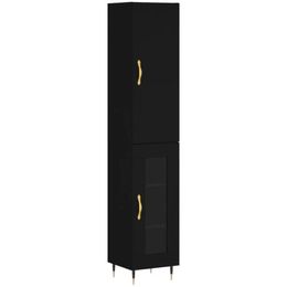 Jinlefu - Highboard Schwarz 34,5x34x180 cm Holzwerkstoff vidaXL