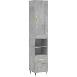 Highboard Betongrau 34,5x34x180 cm Holzwerkstoff vidaXL