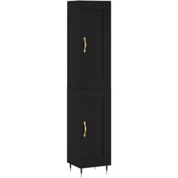 vidaXL - Highboard Schwarz 34,5x34x180 cm Holzwerkstoff