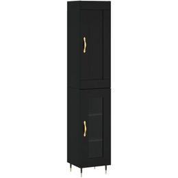 vidaXL - Highboard Schwarz 34,5x34x180 cm Holzwerkstoff