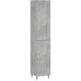 vidaXL - Highboard Betongrau 34,5x34x180 cm Holzwerkstoff