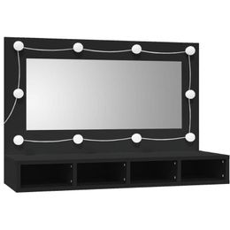 Spiegelschrank mit led Schwarz 90x31,5x62 cm vidaXL