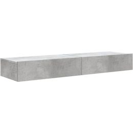 TV-Schränke mit LED-Leuchten 2 Stk. Betongrau 60x35x15,5 cm vidaXL