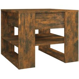 Jinlefu - Couchtisch Räuchereiche 55,5x55x45 cm Holzwerkstoff vidaXL