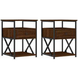 Nachttische 2 Stk. Braun Eichen-Optik 40x42x55 cm Holzwerkstoff vidaXL