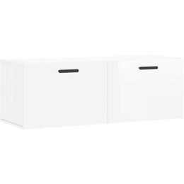 vidaXL - Wandschrank Hochglanz-Weiß 100x36,5x35 cm Holzwerkstoff