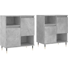 vidaXL - Sideboards 2 Stk. Betongrau Holzwerkstoff