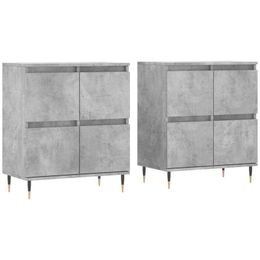 vidaXL - Sideboards 2 Stk. Betongrau Holzwerkstoff