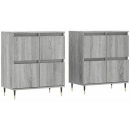 vidaXL - Sideboards 2 Stk. Grau Sonoma Holzwerkstoff