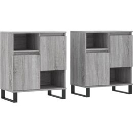 vidaXL - Sideboards 2 Stk. Grau Sonoma Holzwerkstoff