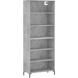 vidaXL - Highboard Betongrau 69,5x32,5x180 cm Holzwerkstoff