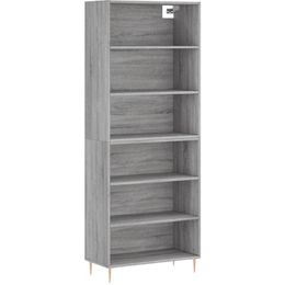 vidaXL - Highboard Betongrau 69,5x32,5x180 cm Holzwerkstoff