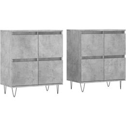 vidaXL - Sideboards 2 Stk. Betongrau Holzwerkstoff